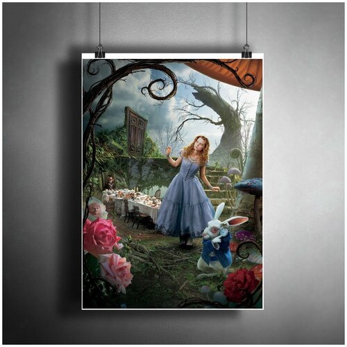 Постер плакат для интерьера "Фильм: Алиса в стране чудес. Alice in Wonderland" / Декор дома, офиса, комнаты, квартиры A3 (297 x 420 мм)