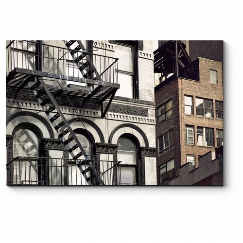 Модульная картина История Нью-Йорка в зданиях 90x60
