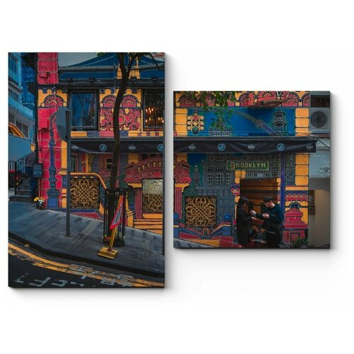 Модульная картина Уютный магазинчик в Гонконге 50x38