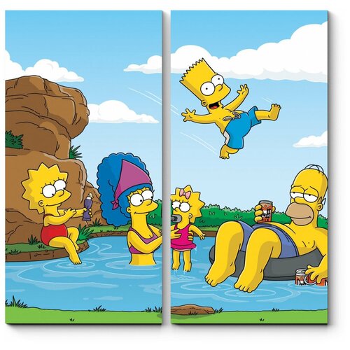 Модульная картина Симпсоны 70x70