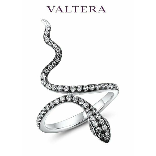 Перстень VALTERA, серебро, 925 проба, родирование, фианит, серебряный