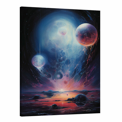 Интерьерная картина 50х70 "Призрачные Планеты"