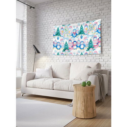 Горизонтальное фотопанно на стену JoyArty "Семейство снеговиков", из ткани, 150х200 см