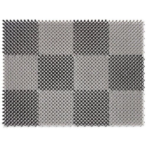 Придверный коврик VORTEX Травка, черно-серый, 0.56 х 0.42 м