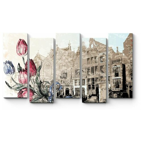 Модульная картина Винтажный Амстердам 140x81
