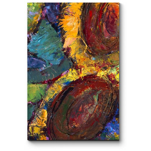 Модульная картина Яркие подсолнухи маслом 50x75