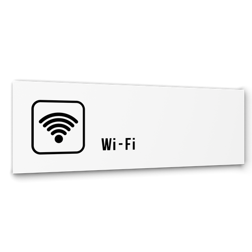 Табличка "Wi-Fi", Глянцевая линейка, цвет Белый, 30 см х 10 см