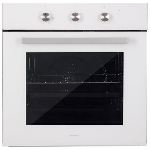 Встраиваемый духовой шкаф NORDFROST HM 6060 W, 67 л объем, конвекция, 6 режимов, гриль, таймер, белое стекло