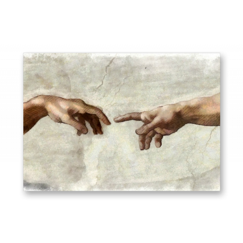Картина на холсте | Diva Kartina | Живопись. Микеланджело сотворение адама | 100X70 см | Интерьерный постер