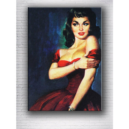 Картина/Картина на холсте/Картина на холсте для интерьера/ Картина на стену/ Картина в подарок для дома/- Girl in Red Pulp 40х60