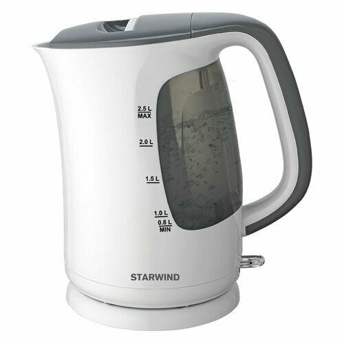 Чайник электрический StarWind SKG3025, 2200Вт, белый и серый