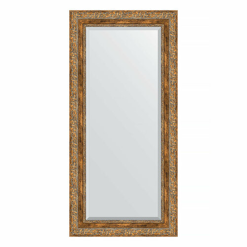 Зеркало настенное с фацетом EVOFORM в багетной раме виньетка античная бронза, 55х115 см, для гостиной, прихожей, спальни и ванной комнаты, BY 3488
