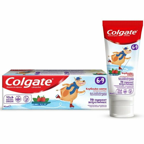 Зубная паста COLGATE Детская клубника-мята с фтором 6-9лет 60мл