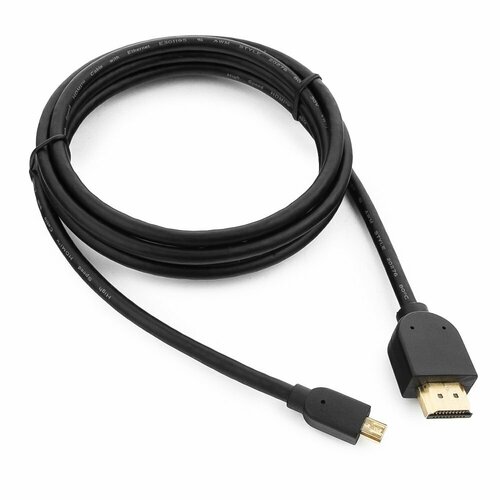 Кабель HDMI-microHDMI Cablexpert CC-HDMID-6, v2, 0, 19M/19M, 1,8 м, черный, позолоченные разъемы, экран