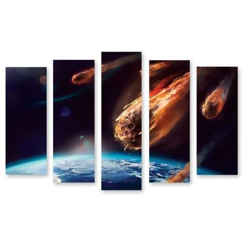 Модульная картина на холсте "Метеориты" 120x81 см
