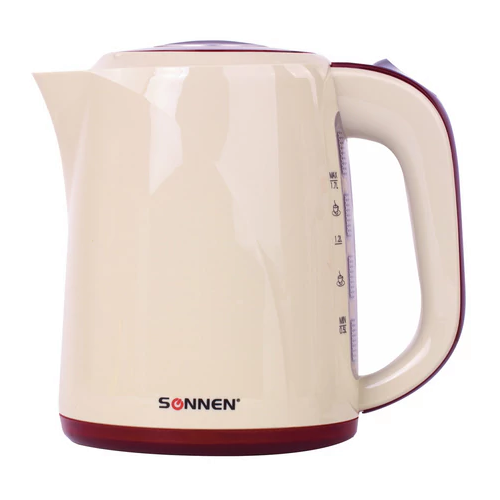 Чайник SONNEN KT-002, бежевый/красный