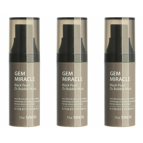 The Saem Маска для лица кислородная с экстрактом жемчуга Gem Miracle Black Pearl O2 Bubble Mask, 10гр, 3 шт
