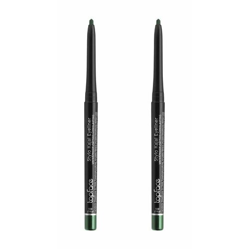 Topface Лайнер для глаз Stylo Kajal Eyeliner, Green, тон004, 2 шт.