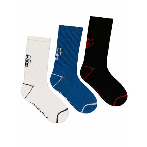 Носки Lunarable, 3 пары, размер 40-43, белый, синий, черный