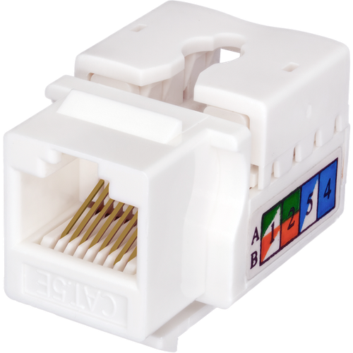 Keystone Jack 8P8C (RJ-45), UTP, Cat.5e. инструментальная заделка, белый | код.10-0313 | SUPRLAN (35шт. в упак.)