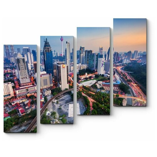 Модульная картина Сплетение дорог у Куала-Лумпур90x78