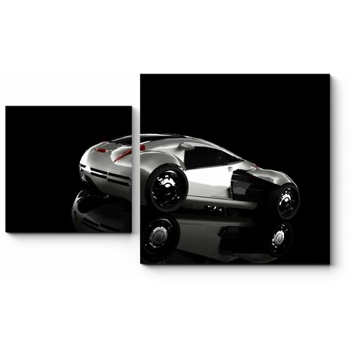 Модульная картина Концепт серебристого спортивного автомобиля70x42