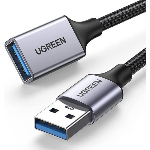 Кабель Ugreen US115 USB-A (male) - USB-A (female) (1 метр) чёрный (10495)