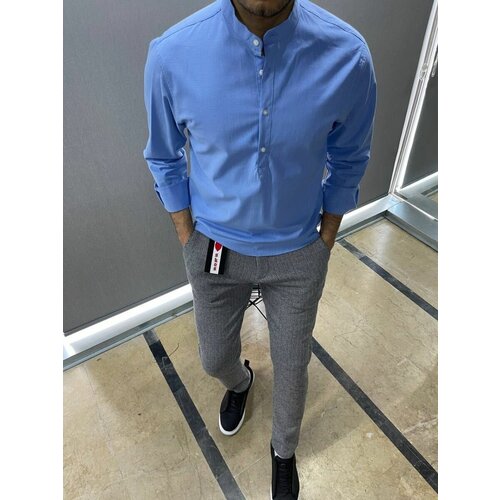 Рубашка SKOS Fashion, размер 6XL, голубой