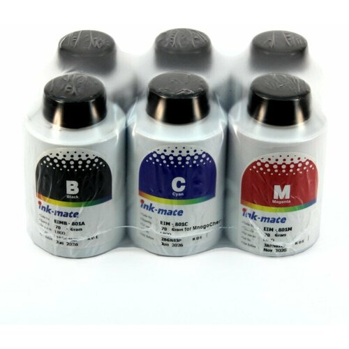 Чернила Ink-Mate для Epson L800, L805, L1800, L850, L810 (T6731-T6736), водные / водорастворимые, комплект 6 х 70 мл, EIM-801