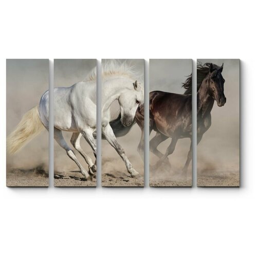 Модульная картина Красивая пара лошадей90x54