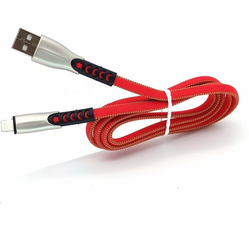 Кабель для зарядки телефона, смартфона Орбита OT-SMI24 Красный кабель USB 2.4A (iOS Lightning) 1м