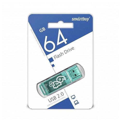 Карта памяти USB 64 Gb Smart Buy Glossy в блистере <зеленый>