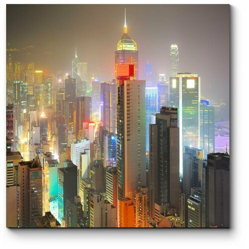 Модульная картина Гонконг в сиянии огней 90x90
