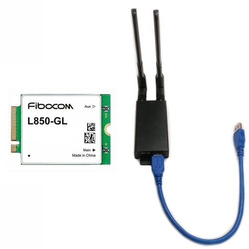 Комплект Модем M.2 Fibocom L850-GL cat.9 + Адаптер USB 3.0 Box для M.2 модемов