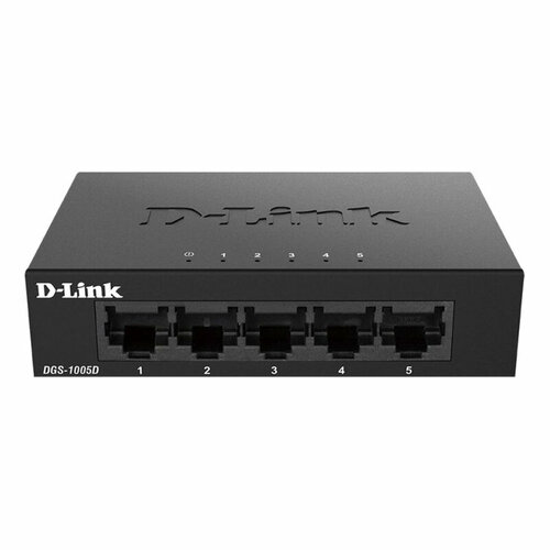 Комплект 5 штук, Коммутатор D-Link, L2 Unmanaged Switch, 5x10/100/1000Base-T (DGS-1005D/J2A)