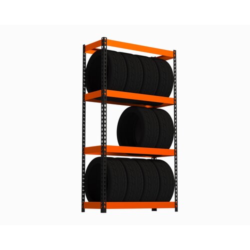 Стеллаж Metalex серия TIRES 1800х1600х600 оранжево-чёрный
