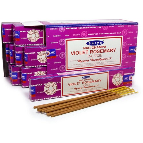 Satya NAG CHAMPA VIOLET ROSEMARY (Благовония НАГ чампа фиалка розмарин, Сатья), 15 г.