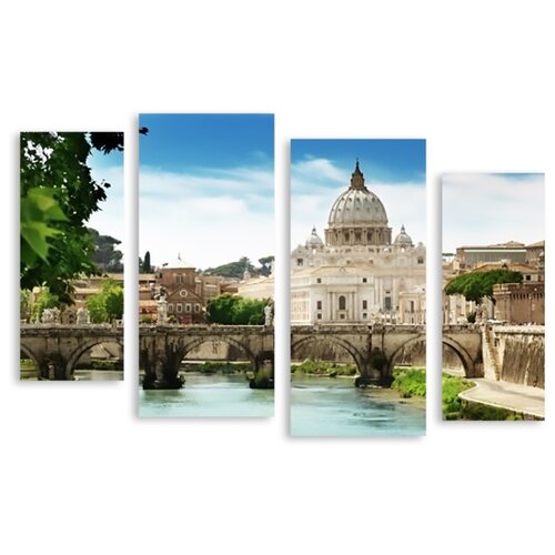Модульная картина на холсте "Римский мост" 90x61 см