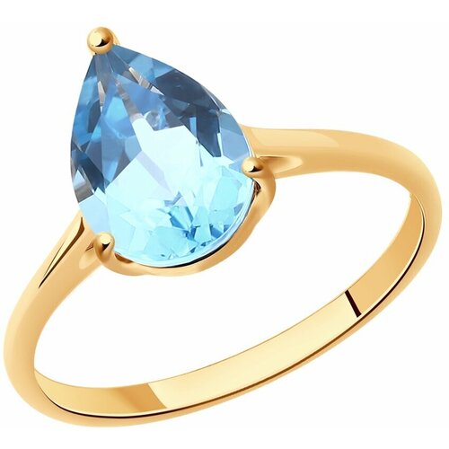 Кольцо Diamant online, золото, 585 проба, топаз, размер 16.5