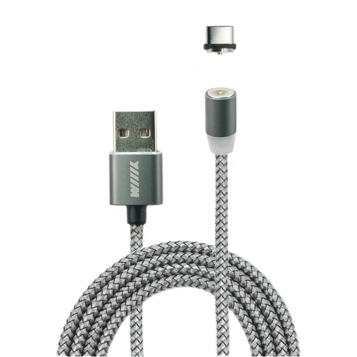 Кабель WIIIX магнитный USB - USB Type-C (CBM980-UTC-10), 1 м, серый