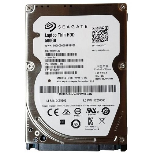 Жесткий диск Seagate 1DG142 500Gb 5400 SATA 2.5" HDD