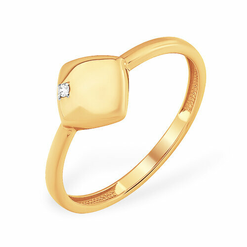 Кольцо Яхонт, золото, 585 проба, фианит, размер 17.5, бесцветный
