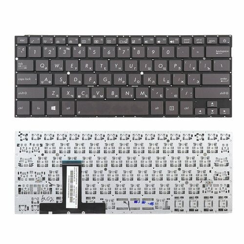 Клавиатура для ноутбука Asus UX31A, UX32, U38D черная без рамки, под подсветку