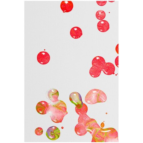 Постер / Плакат / Картина Красно-розовые крапинки 50х70 см в раме