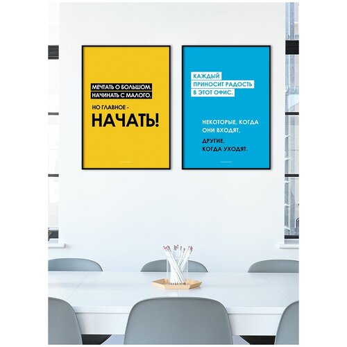 Постеры для офиса в черной рамке Postermarkt, 30х40 см, набор №02