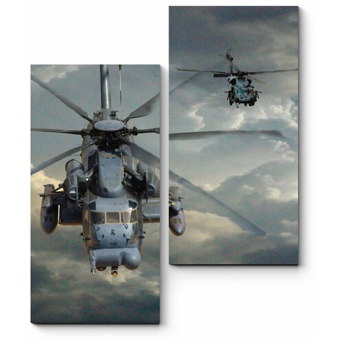Модульная картина Вертолеты 50x63