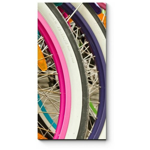 Модульная картина Яркие колеса велосипедов60x120