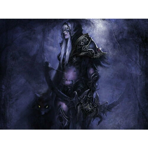 Плакат, постер на бумаге World of Warcraft: Сильвана/игровые/игра/компьютерные герои персонажи. Размер 21 х 30 см