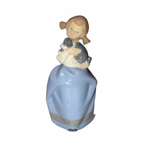 Фарфоровая статуэтка "Девочка с щенком на руках" 1987 г, Nao Lladro, Испания