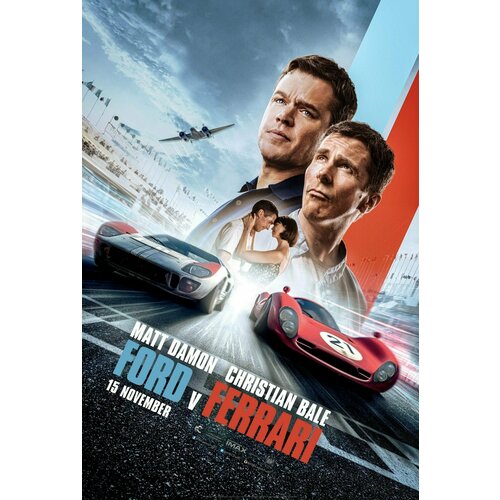 Плакат, постер на холсте Форд против Феррари (Ford v Ferrari, 2019). Размер 30 х 42 см
